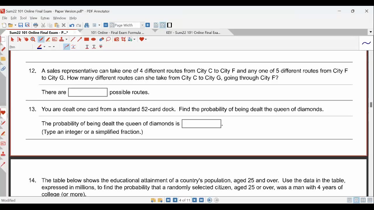 Math 101 Online - Final Exam Review - Part 2