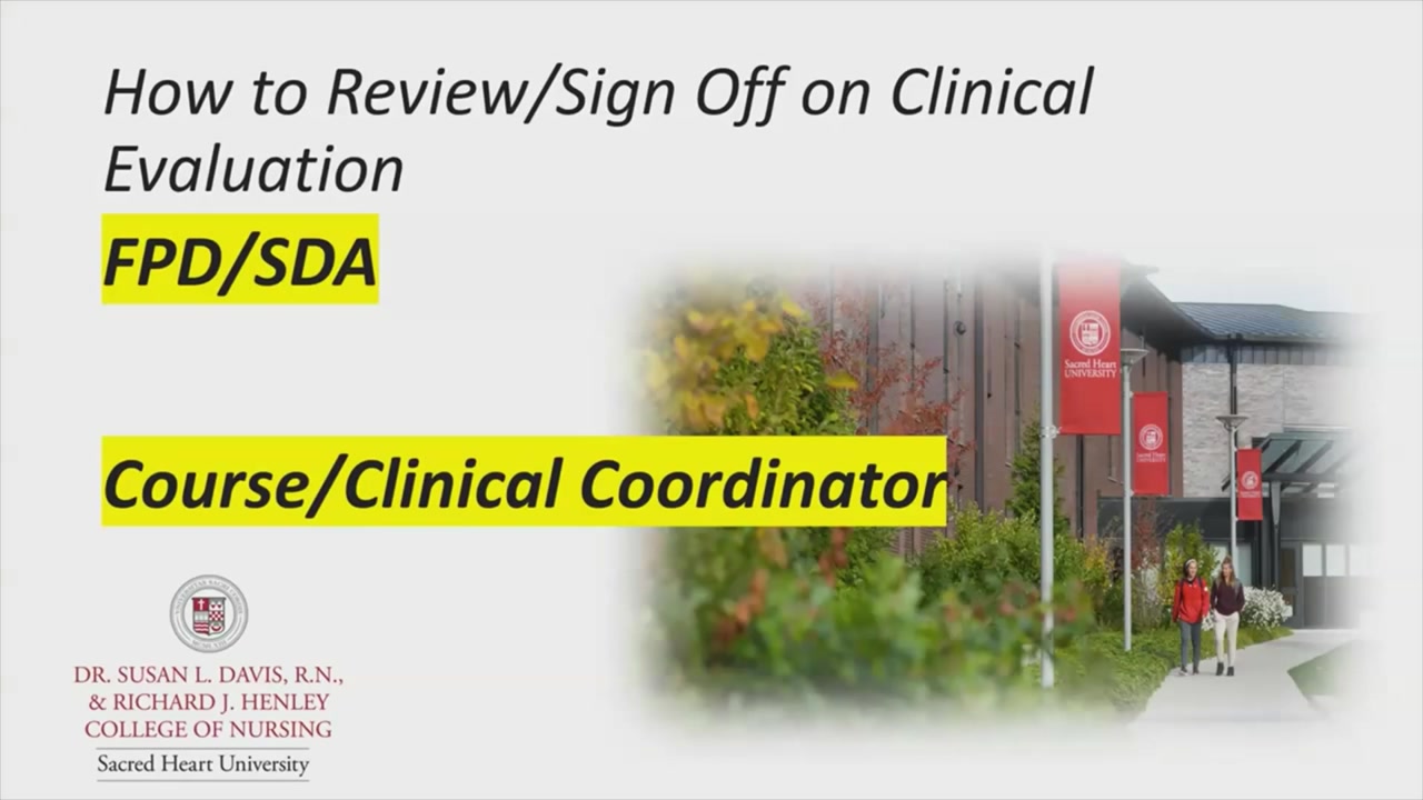 Course Coordinator - FPD/SDA - How To Review And Sign-off On Clinical ...